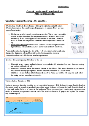 Geography Geomorphology - TOPIC TASK PART 1 AND PART 2: GEOMORPHOLOGY ...