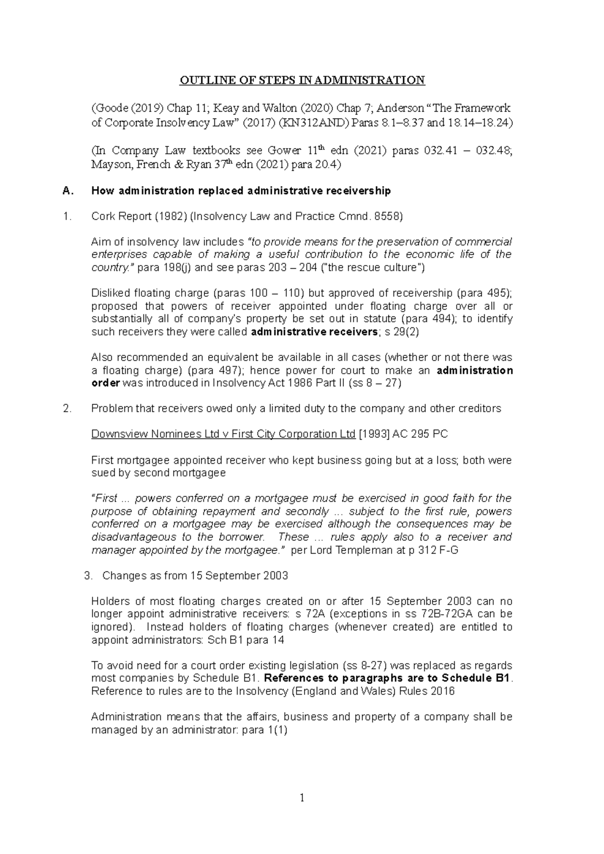 Outline of steps in administration - OUTLINE OF STEPS IN ADMINISTRATION ...