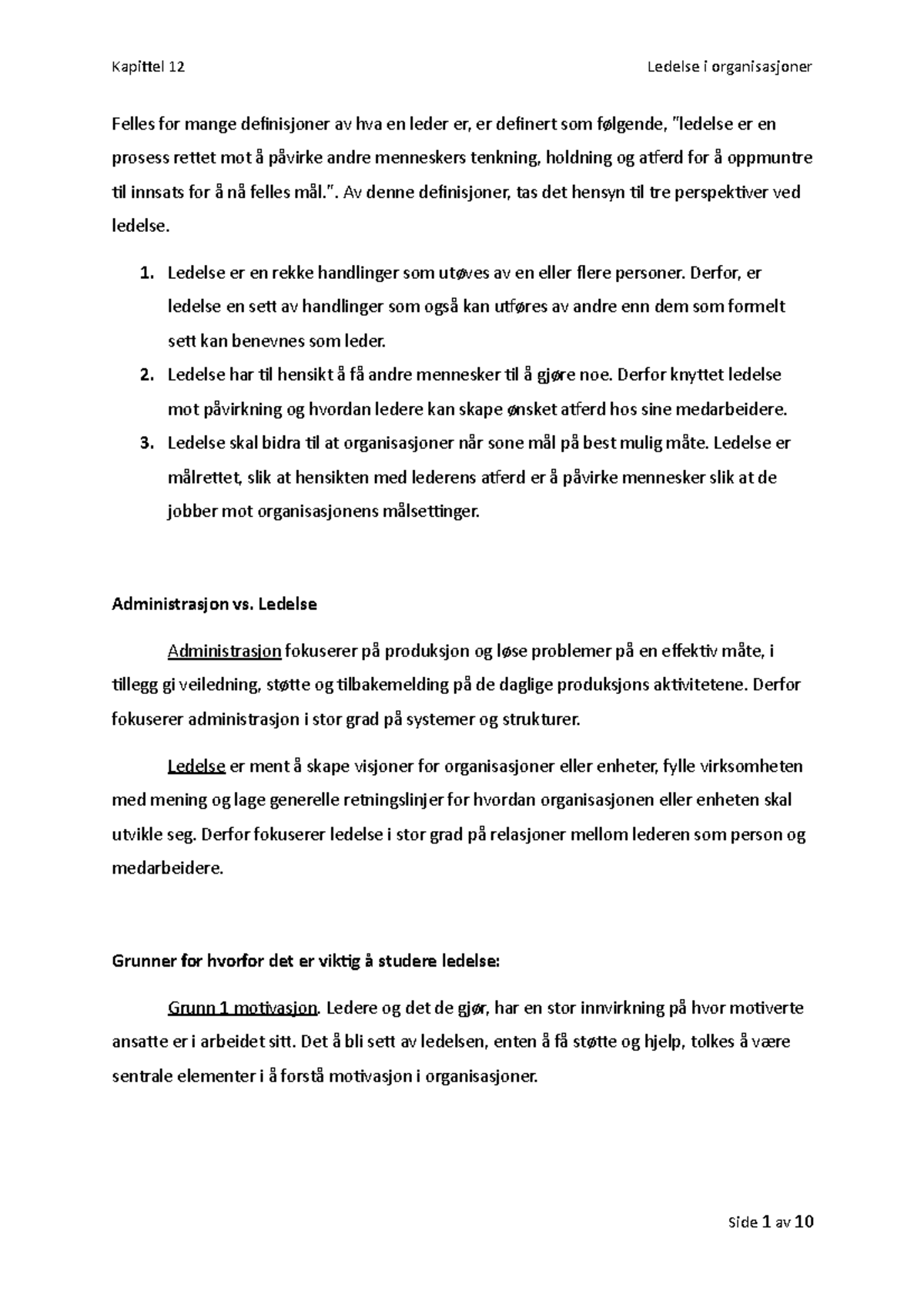 Kapittel 12 - ORG1001 - Studocu