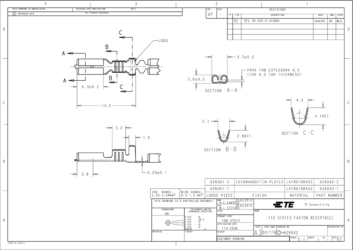 ENG CD 626042 R2 - Compositor de desenho técnico - 4 3 2 THIS DRAWING ...
