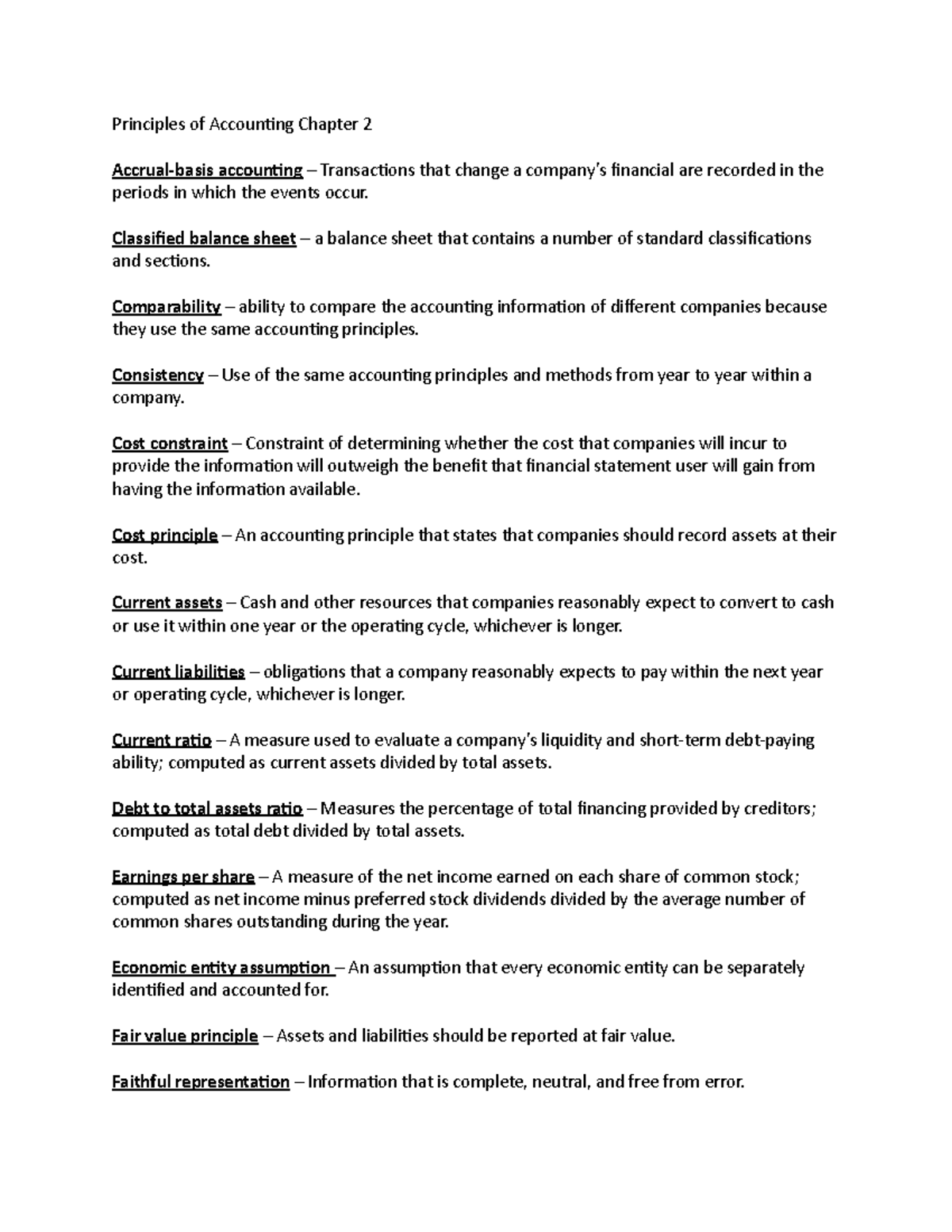 Principles of Accounting Chapter 2 terms - Principles of Accounting ...