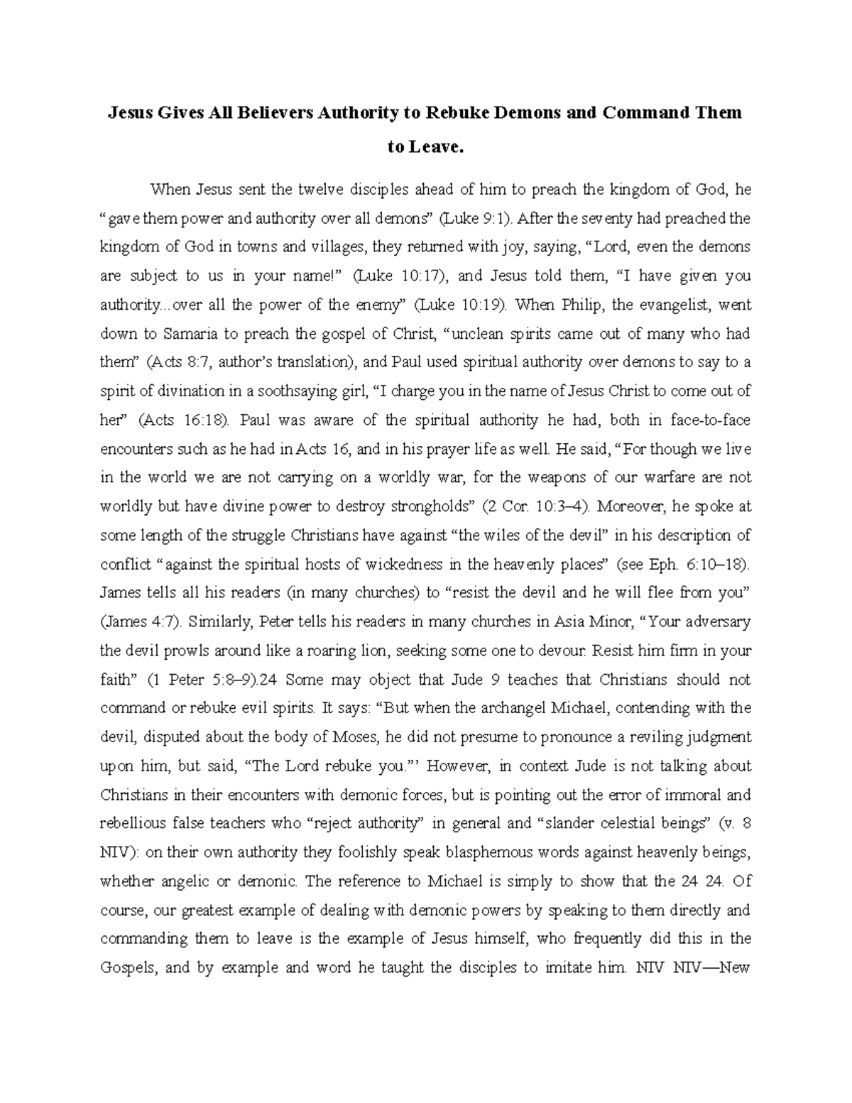 Jesus Gives All Believers Authority to Rebuke Demons and Command Them ...