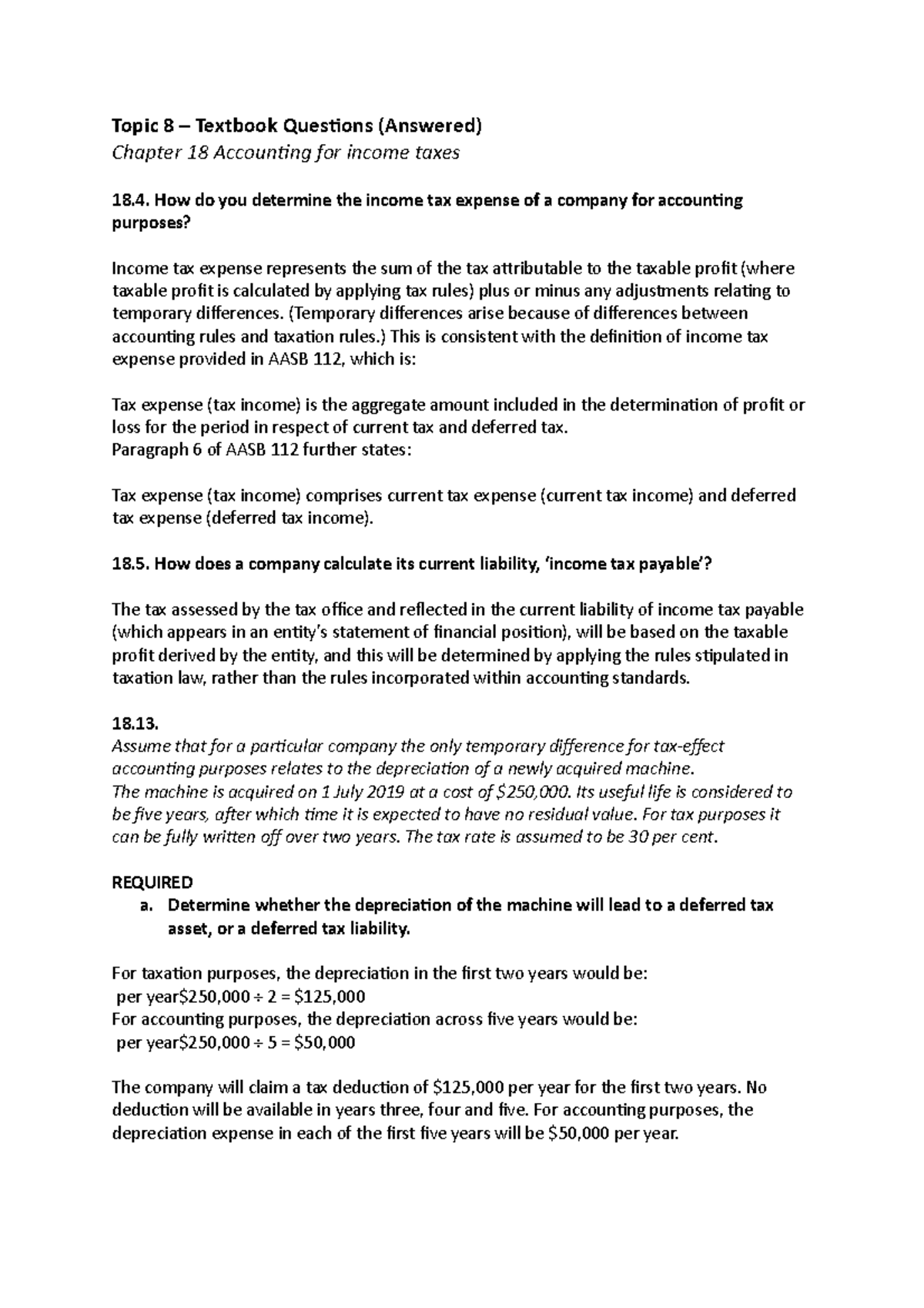 Topic 8 Chapter 18 Questions - Textbook questions (answered) - Topic 8 ...