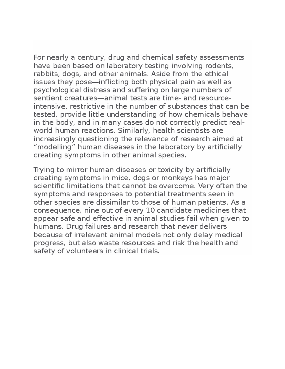 Animal Testing - postio - For nearly a century, drug and chemical ...