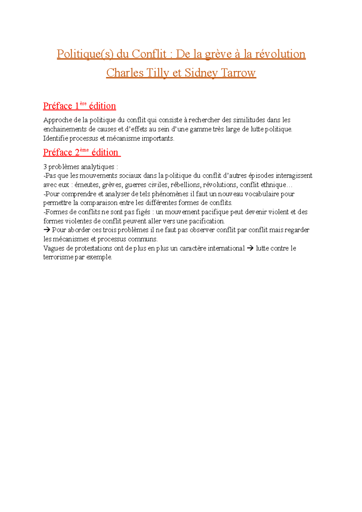 Politique(s) du Conflit - De la grève à la révolution Charles Tilly et ...