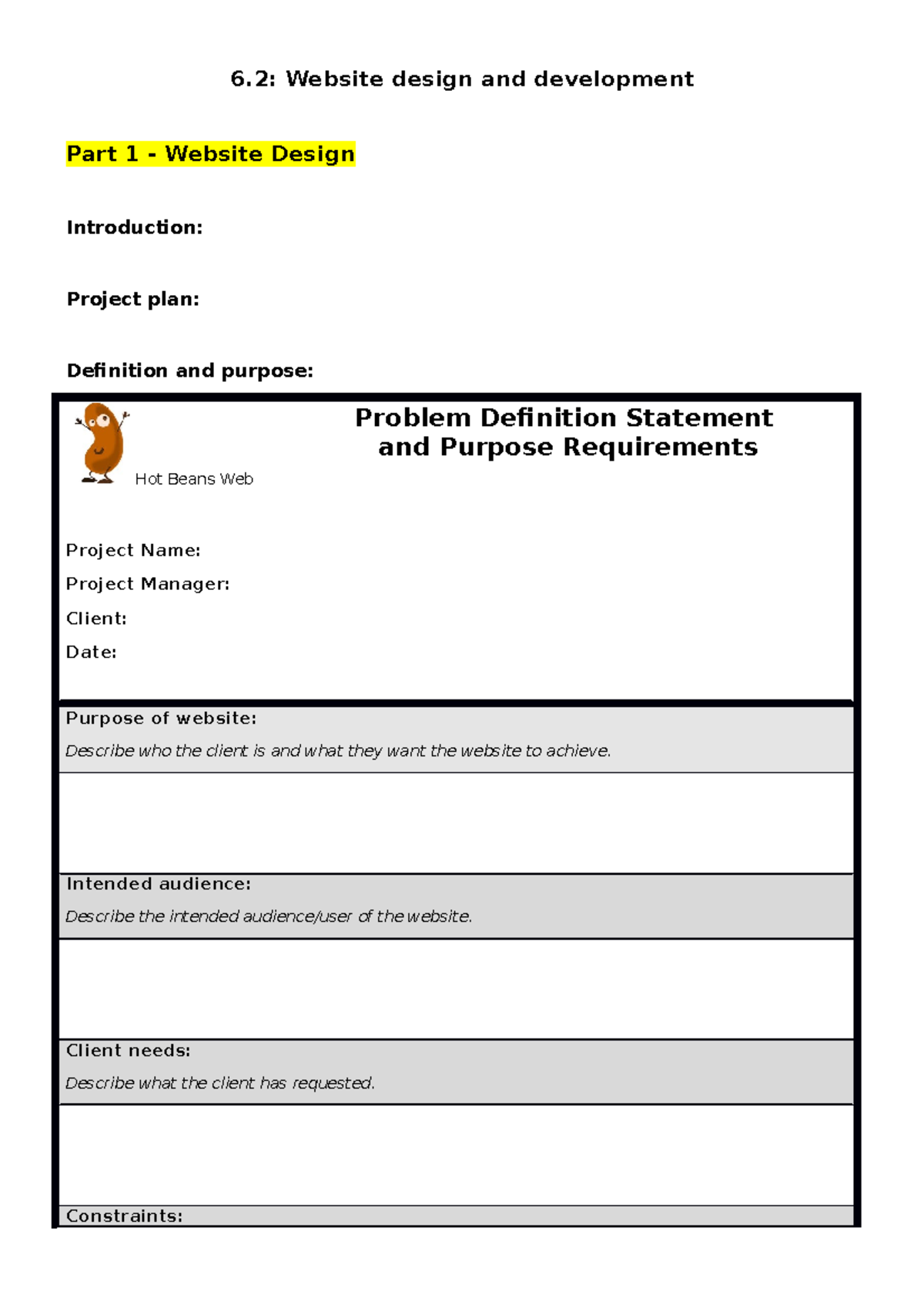 6.2 Template Feb2023 - 6: Website design and development Part 1 ...