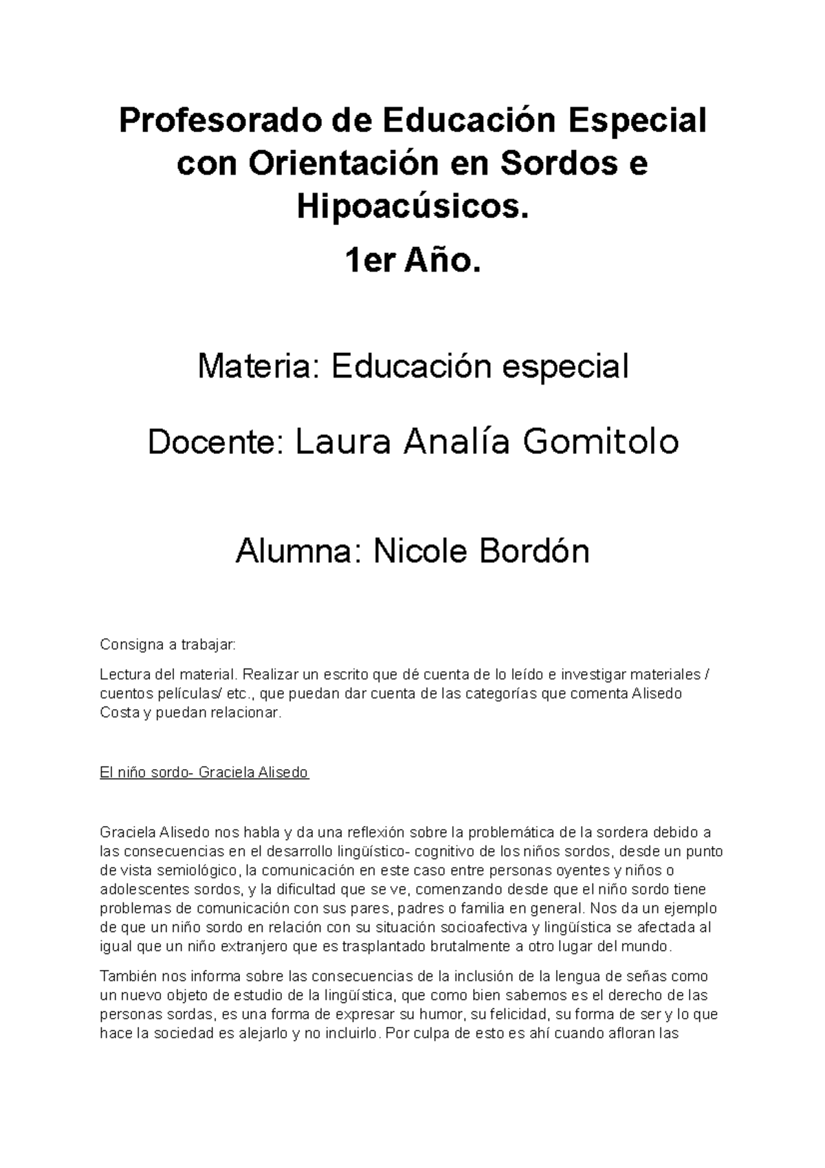 El niño sordon educacion especial para apuntes - Profesorado de ...