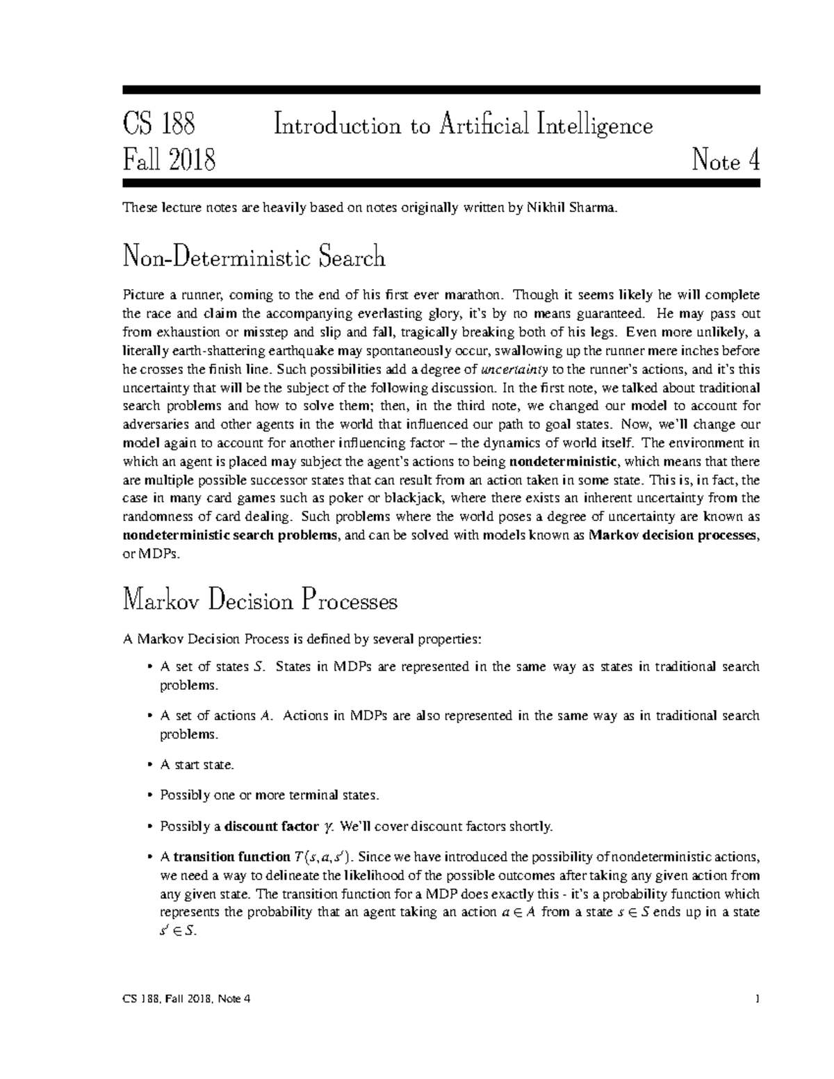 N04-nondeterministic-search - CS 188 Introduction to Artificial ...