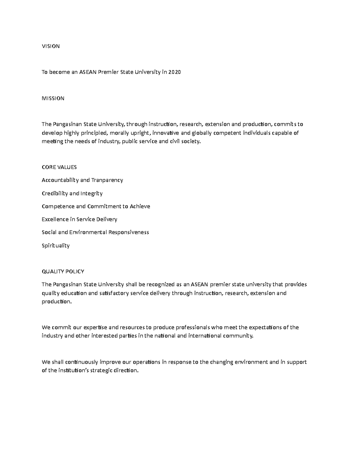 Pang. SU VMCV - vission mission core values hehe hehe hehe heheh ...