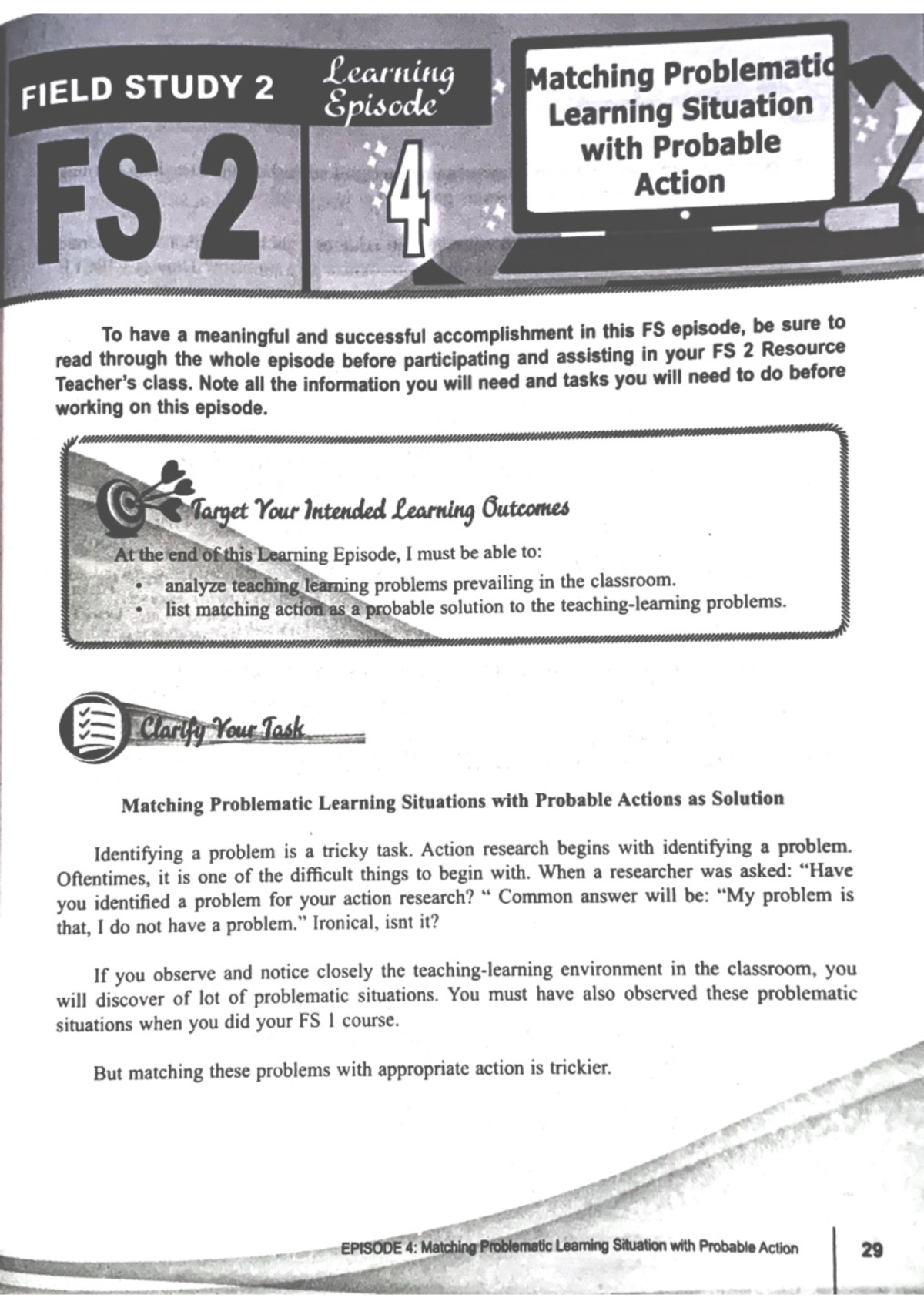 FS-2-4-5 - Jduuehwhiiana - FIELD STUDY 2 Learning Matching Problematic Episode Learning ...