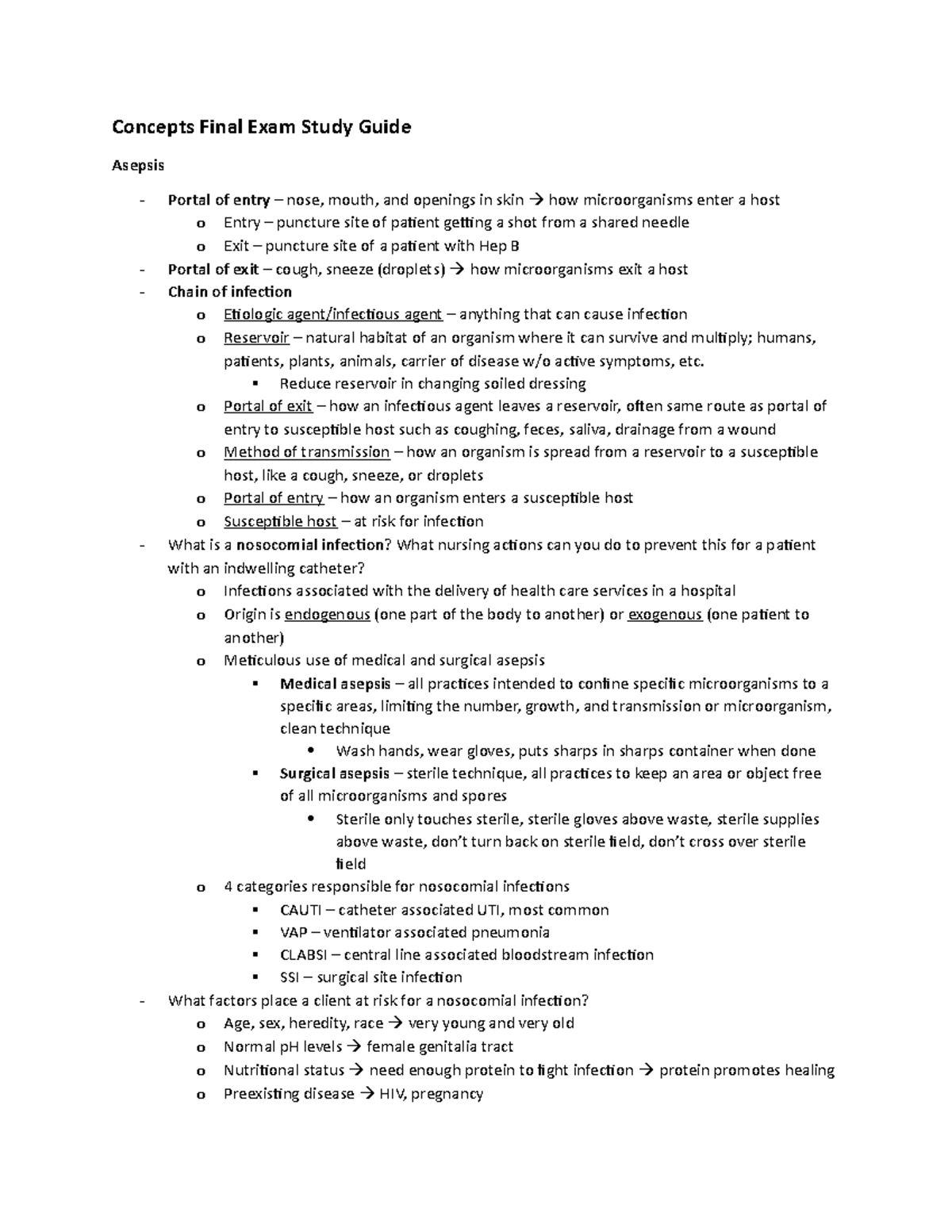 Concepts Final Exam Study Guide - Concepts Final Exam Study Guide ...