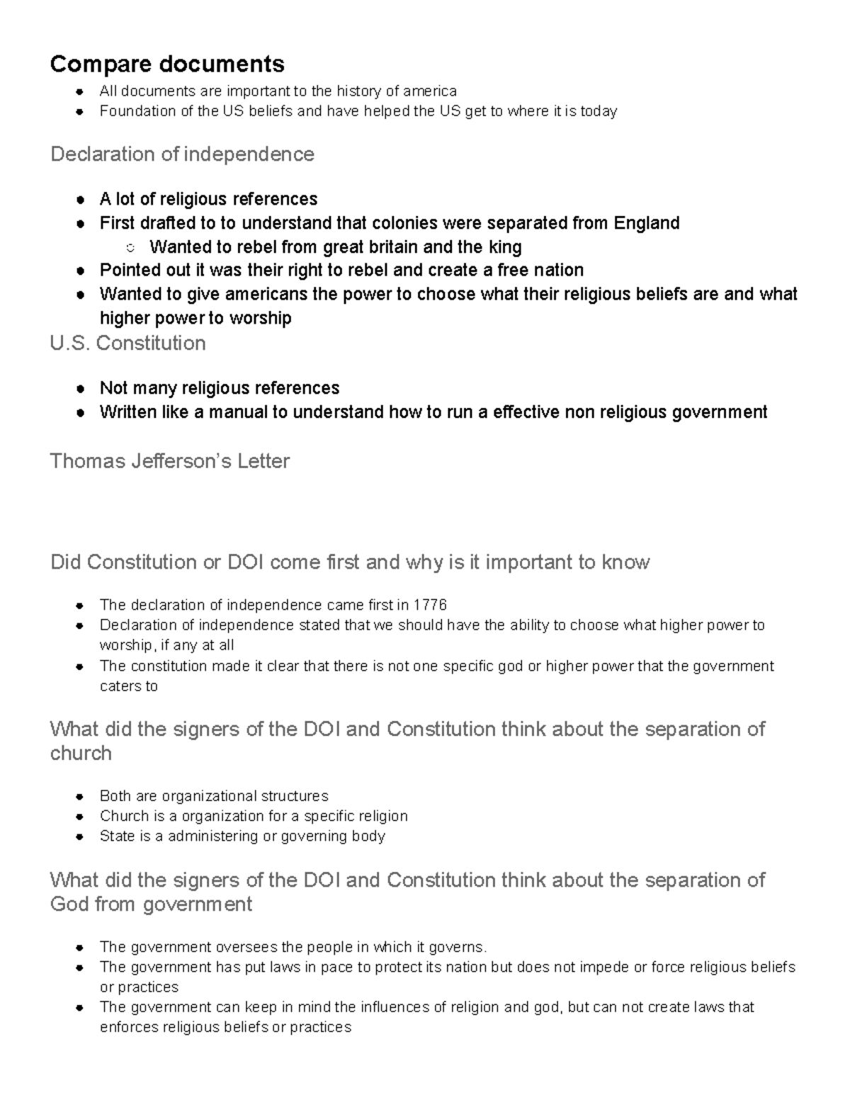 Comparison paper outline - Compare documents All documents are ...