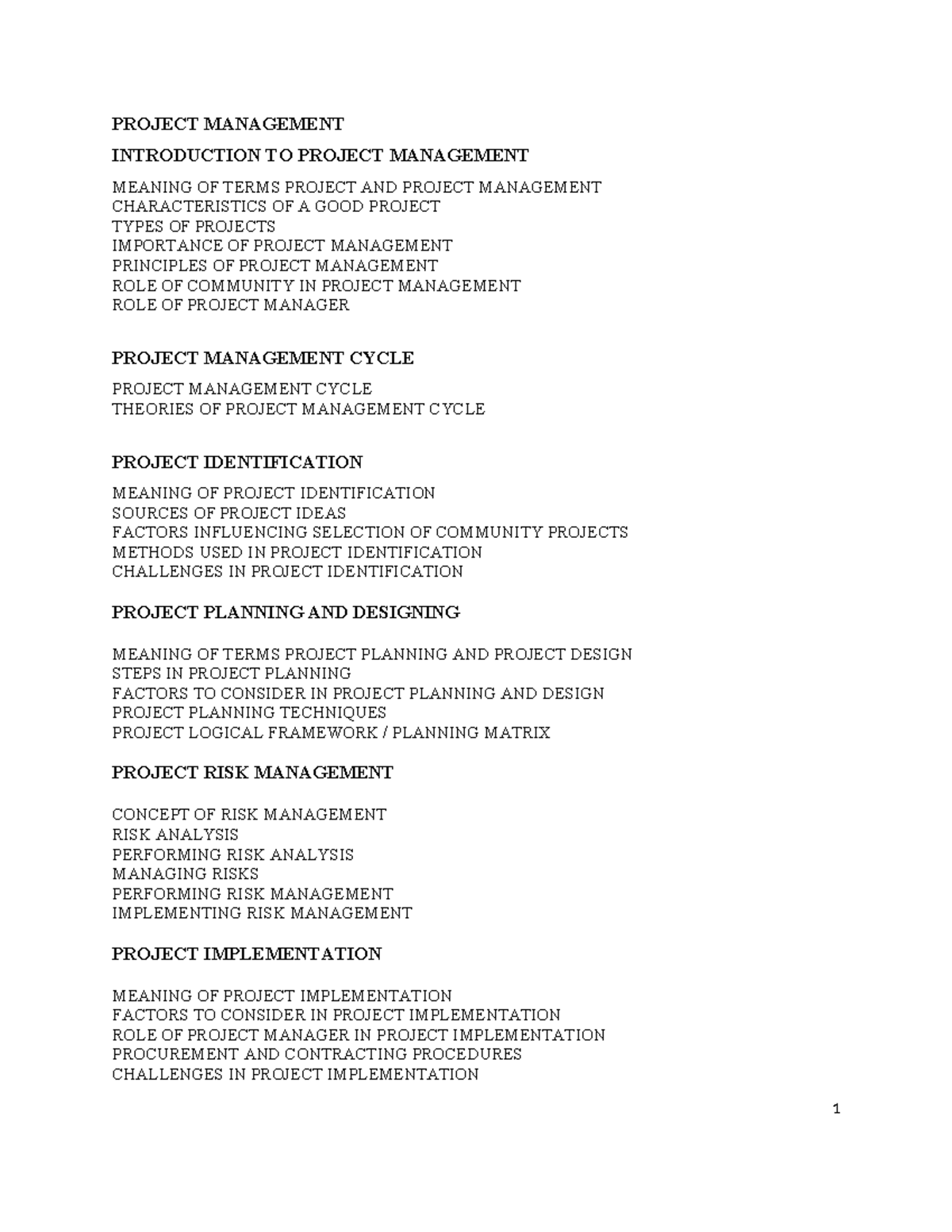 Project Management MOD 2 - PROJECT MANAGEMENT INTRODUCTION TO PROJECT ...