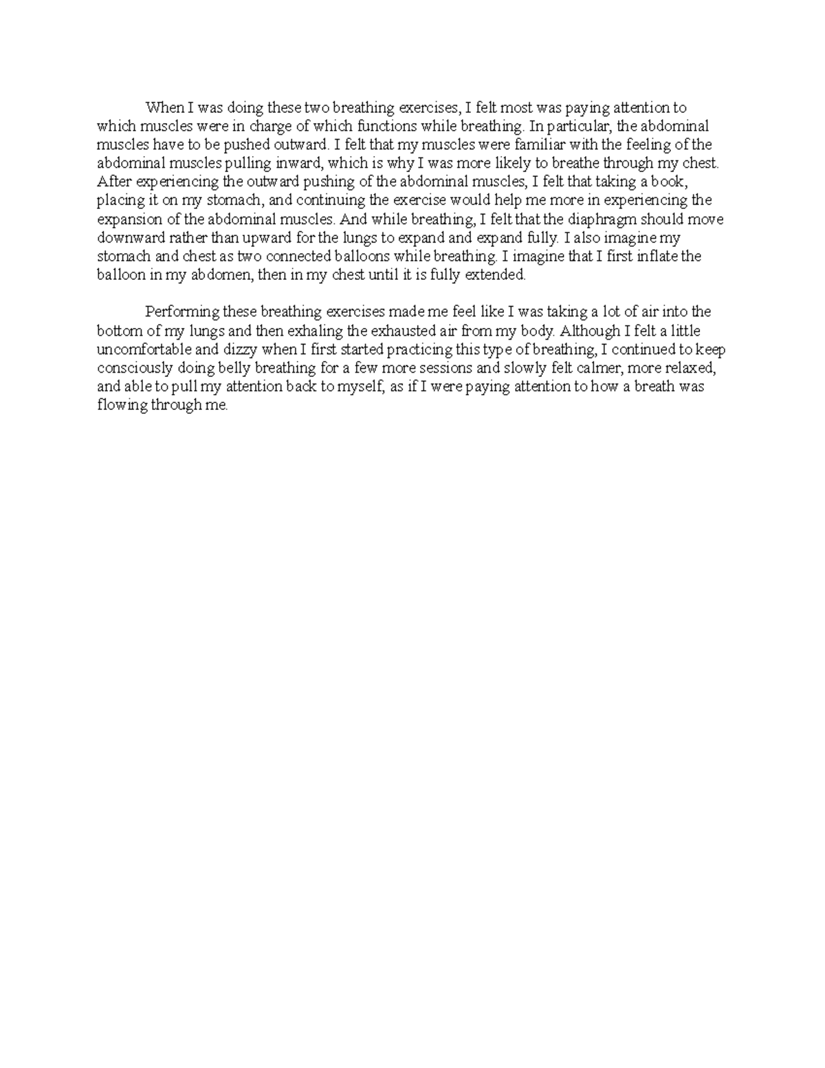 Breath Reflection Xinyu - When I was doing these two breathing ...