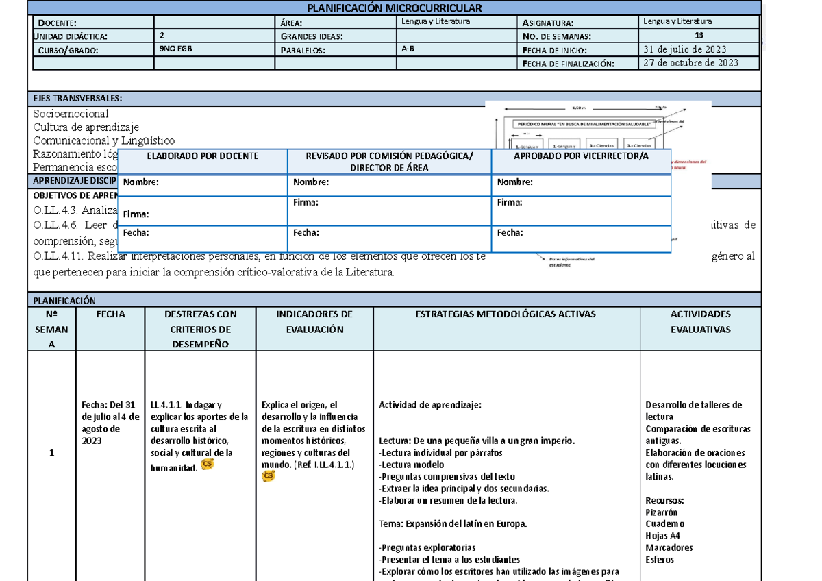 Noveno 2DO Trimestre planificación - Dirección: Av. Amazonas N34-451 y ...