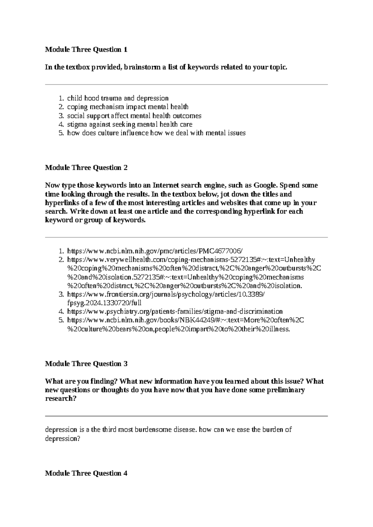 Module 3 Short Responses Module Three Question 1 In The Textbox Provided Brainstorm A List Of