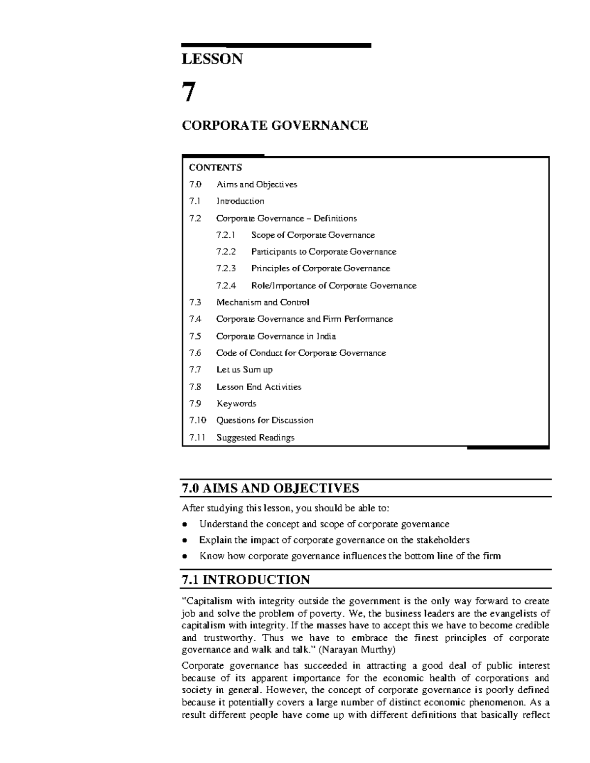 Lesson 07 - Co Operate Governance - Business Environment and Ethics ...