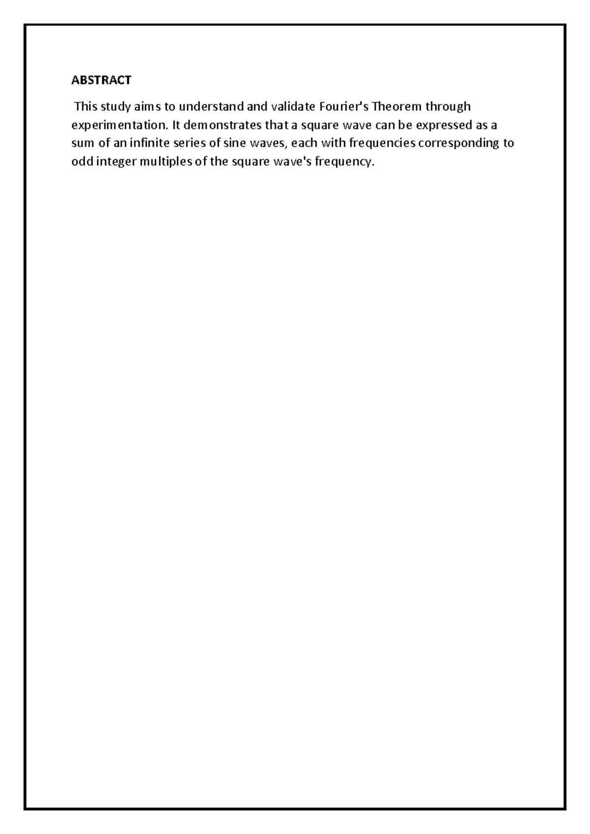 Abstract - useful - ABSTRACT This study aims to understand and validate ...
