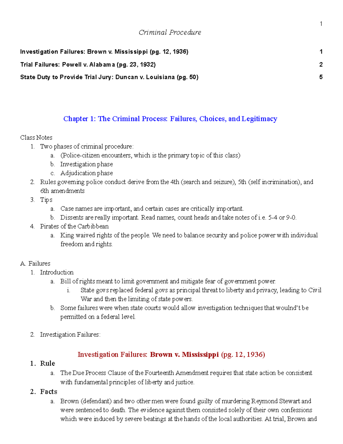 Sec 1 Failure and Legitimacy of the Criminal Process - Criminal ...