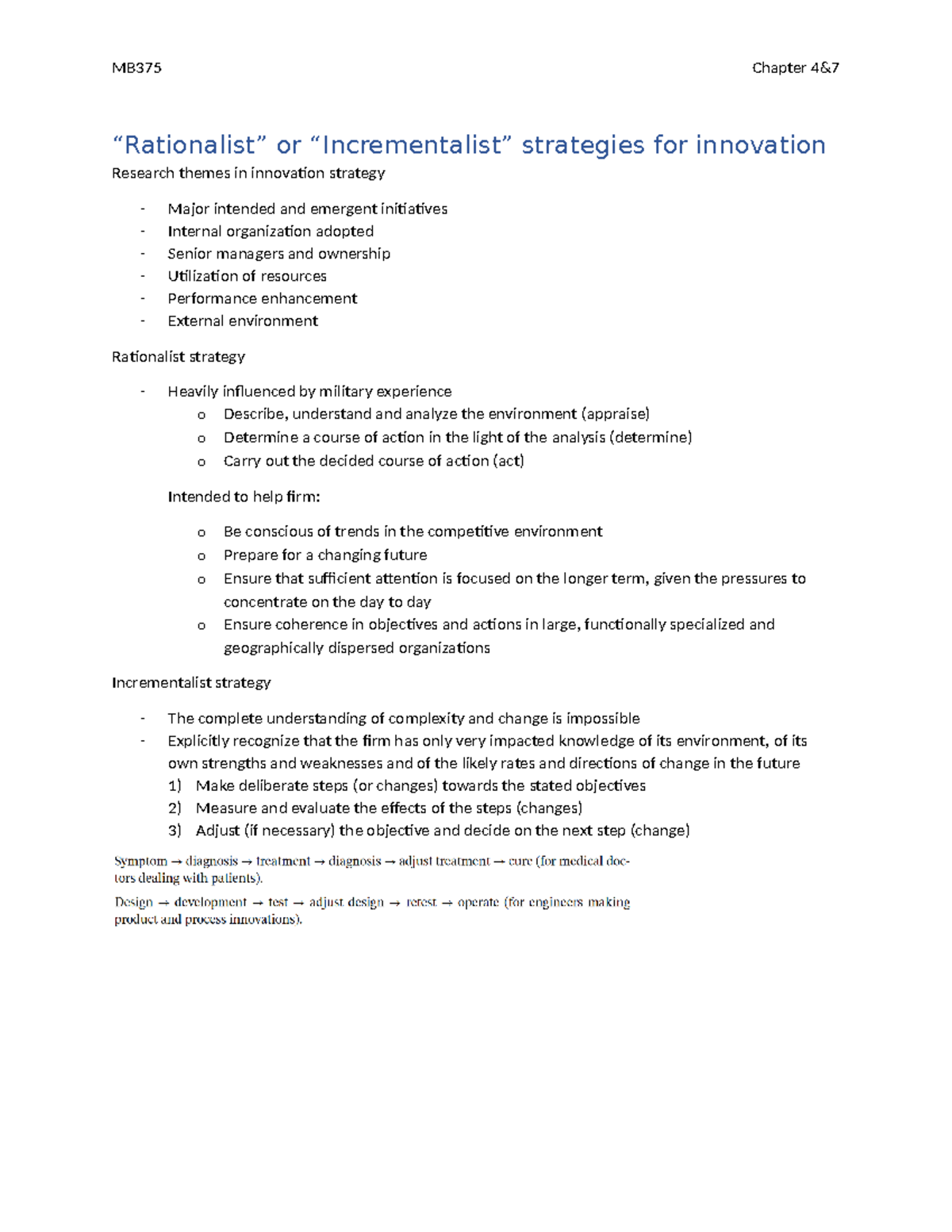 week 5 - other notes - MB375 Chapter 4& “Rationalist” or ...