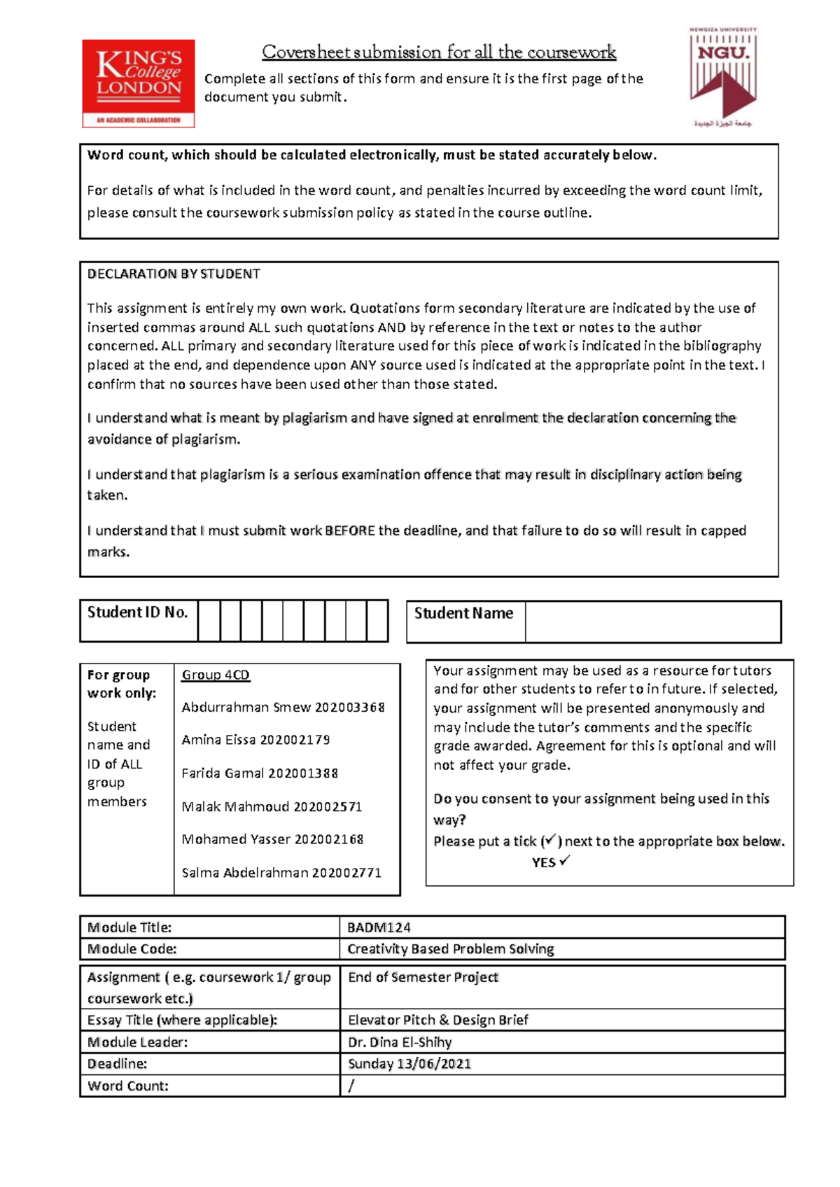 3957 Farida Gamal Group 4CD - Final Project Report 28006 1924340421 ...