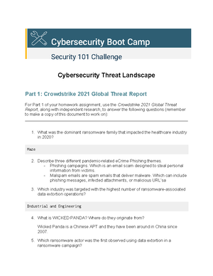 Activity 2 worksheet - Cybersecurity Prework Activity 2 Worksheet ...