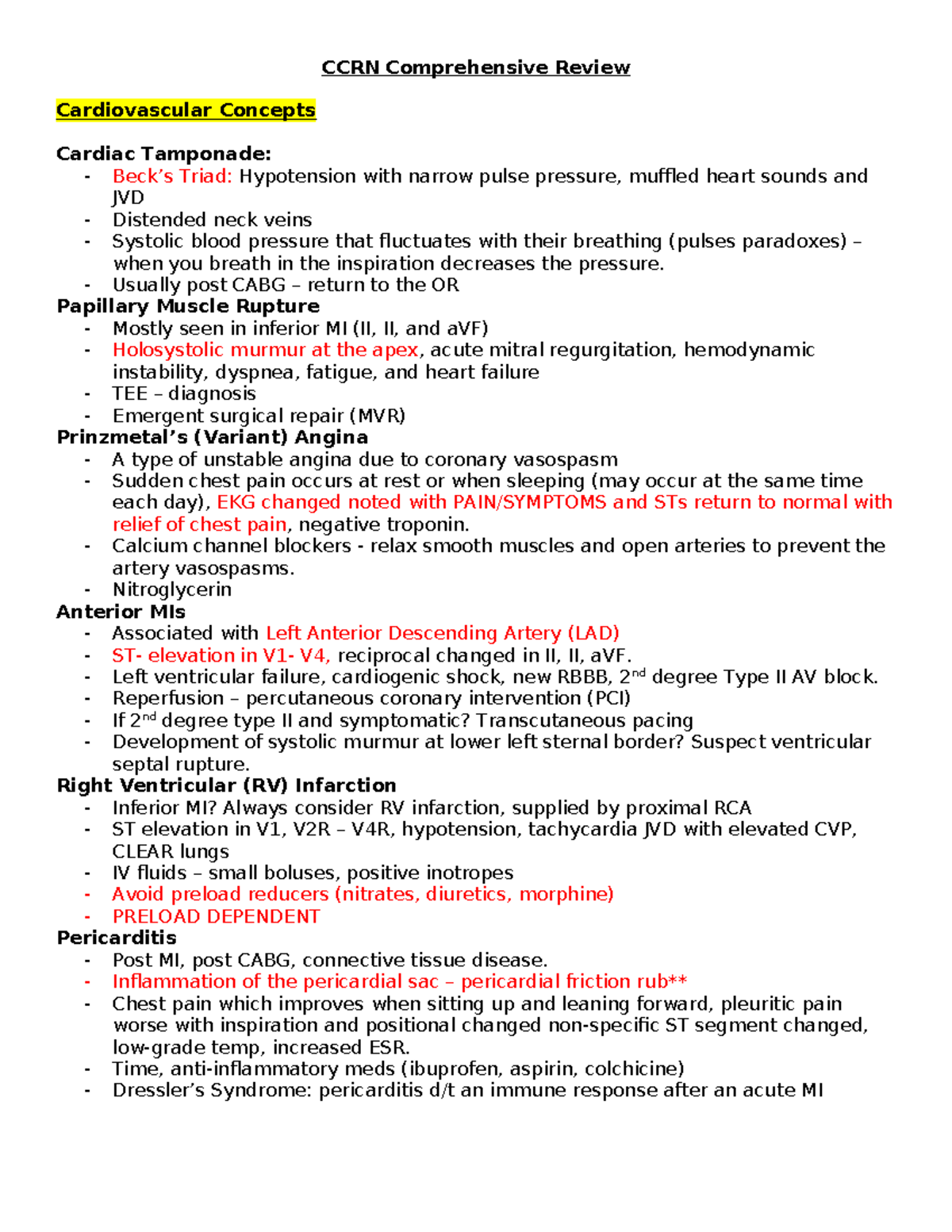 CCRN Comprehensive Review - CCRN Comprehensive Review Cardiovascular ...