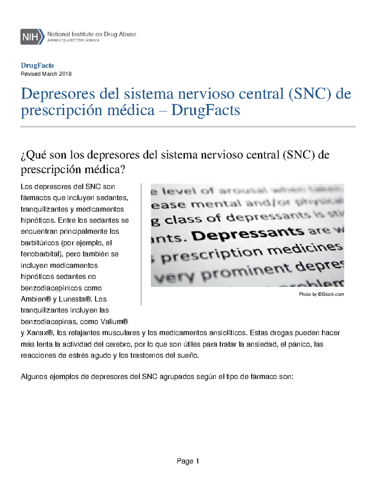 Depresores del sistema nervioso central snc de prescripcion medica ...