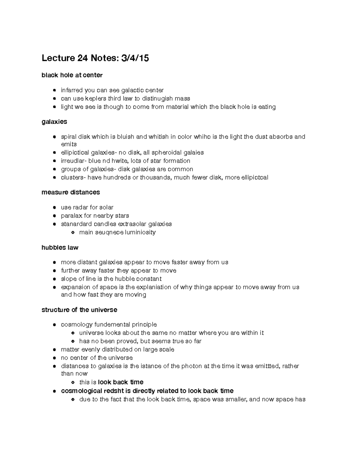 Astr 3 - Lecture 24 - Lecture Notes - Lecture 24 Notes: 3/4/15 black ...