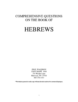 Hebrews Question and Answers English - Hebrew- Questions and Answers in ...