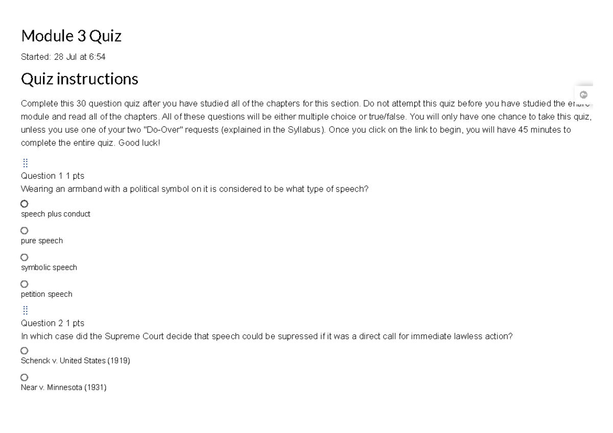 Quiz Module 3 Quiz - This was test that was required for the courseThis ...