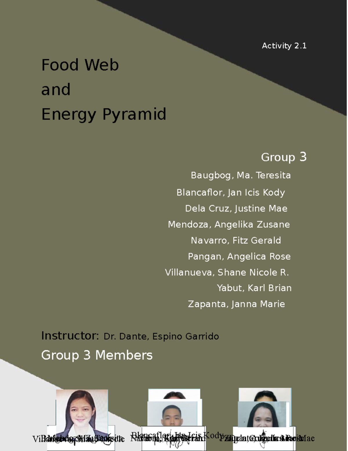 Activity 2.1 Food Web and Energy Pyramid - Activity 2. Food Web and ...