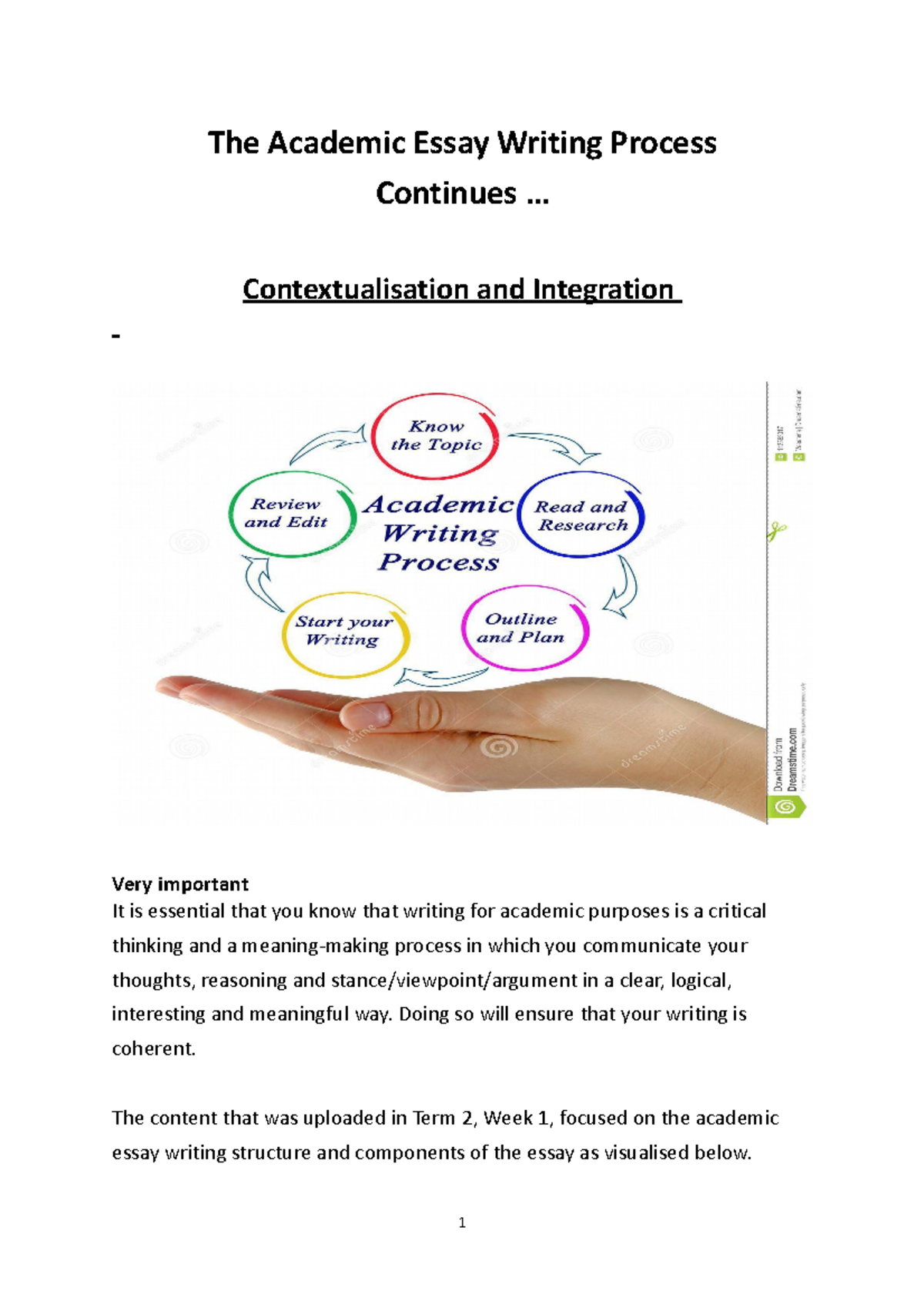The Academic Essay Contextualisation and Integration of quotes - The ...
