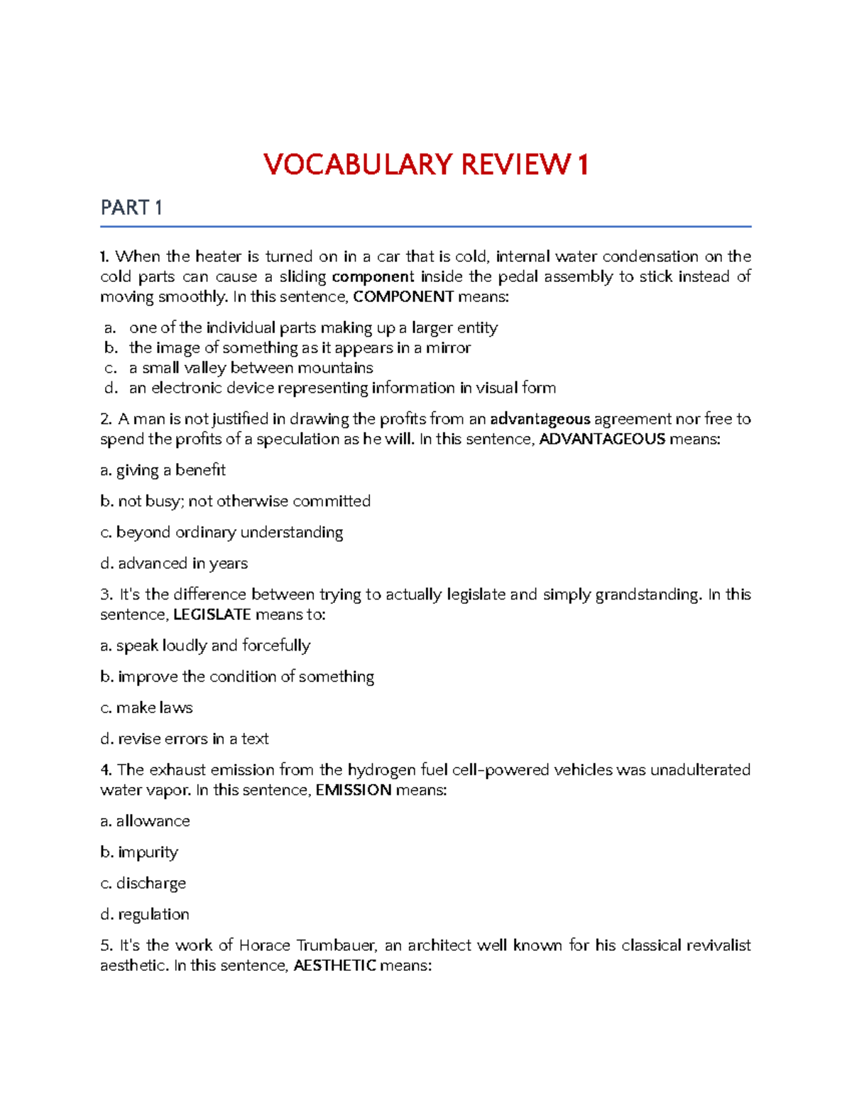 (19) TRS501 Vocab Practice 1 (2 parts) - Substitute English - FPT - Studocu