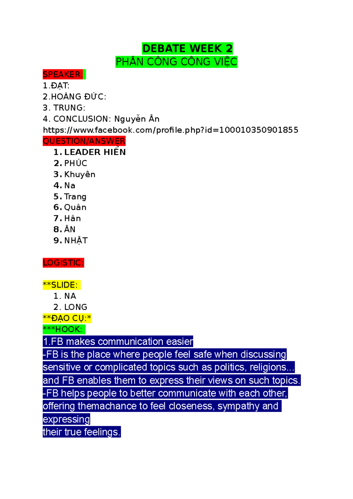 Debate fb - ÁDASZXCZXCSETREWYTEYUJTRYJHFJFNFHTHEHETH - DEBATE WEEK 2 ...