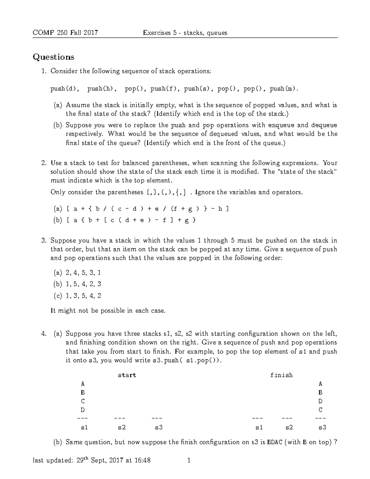 E5 Stack Queue Stack And Queue Questions Consider The Following