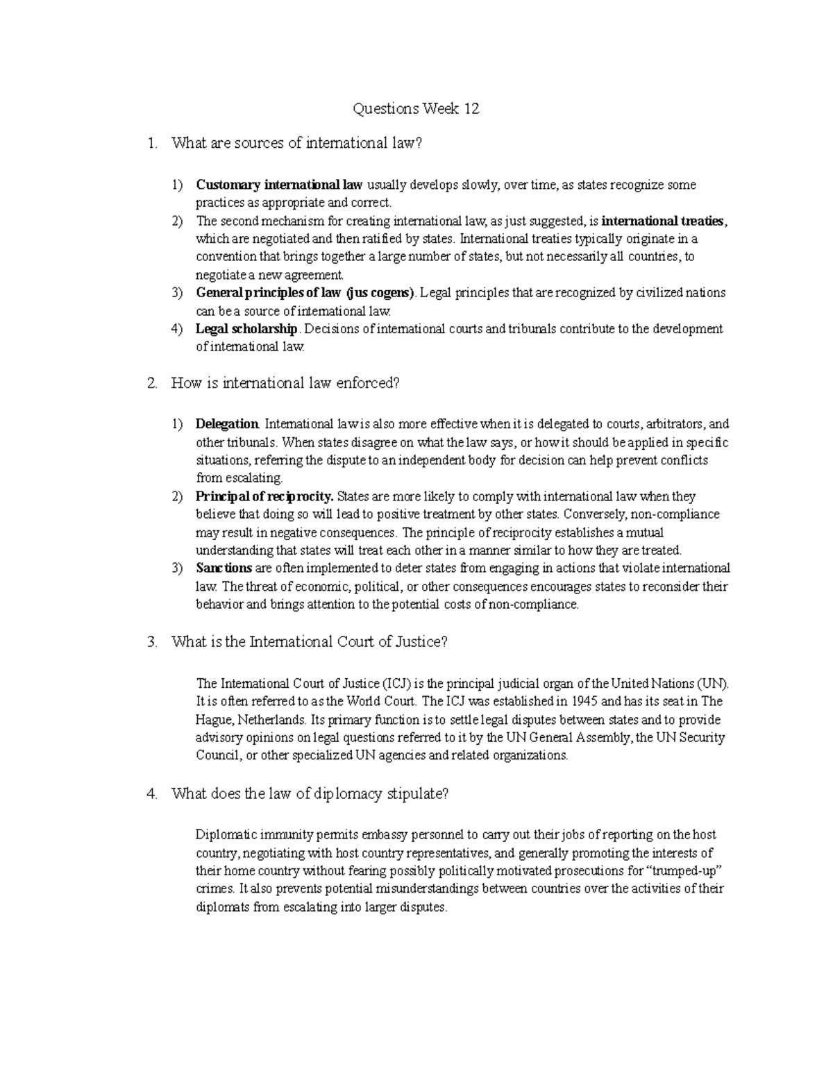 Questions Week 12 - Answers - Questions Week 12 1. What are sources of ...