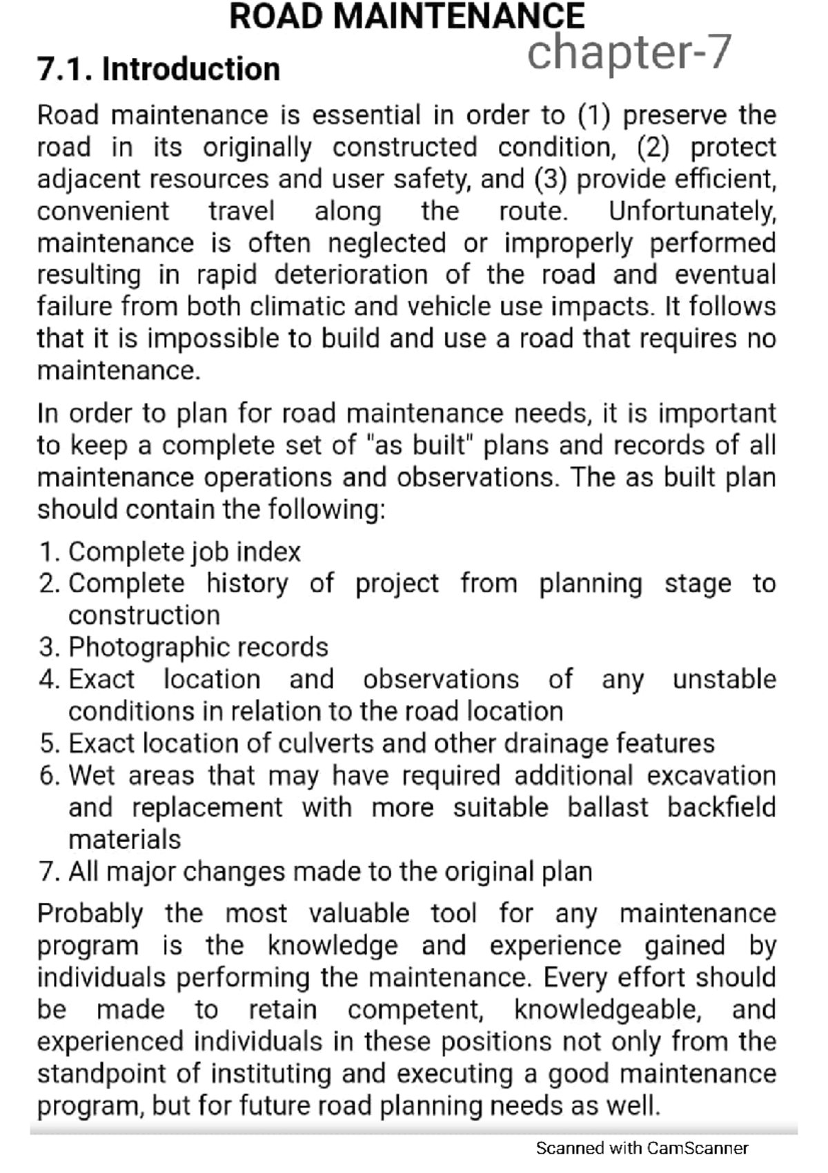 Road Maintenance - Civil Engineering - Studocu