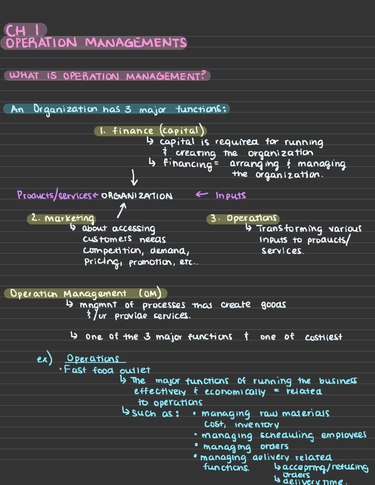 L1 Intro - CH 1 OPERATION MANAGEMENTS WHAT IS OPERATION MANAGEMENT? An ...