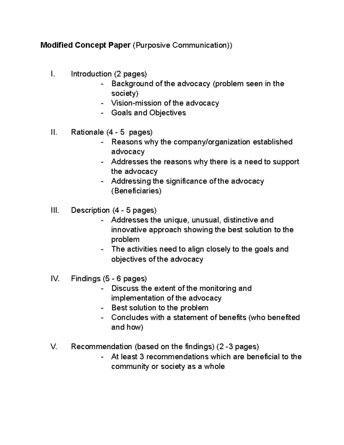 8. Modified Concept Paper - Introduction (2 pages) - Background of the ...