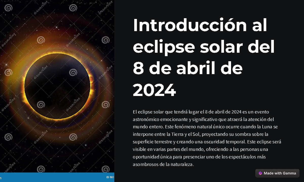 Introduccion al eclipse solar del 8 de abril de 2024 - Introducción al eclipse solar del 8 de ...
