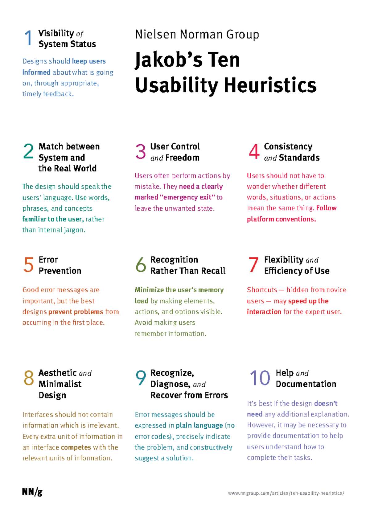 Heuristic Summary 1 A4 compressed - Jakob’s Ten Usability Heuristics ...