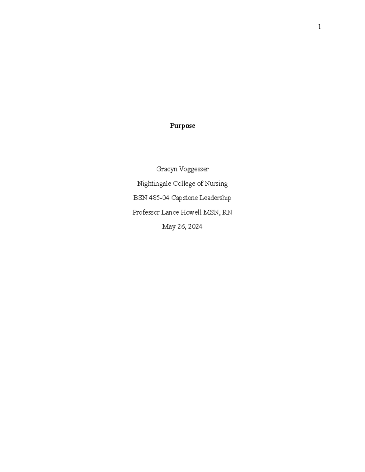 485 Purposes - nanana - Purpose Gracyn Voggesser Nightingale College of ...