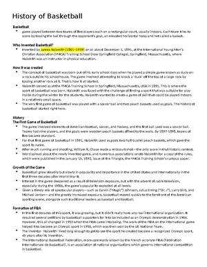 PATHFIT basketball, volleyball, futsal basics - BASKETBALL The first true basketball game as we ...