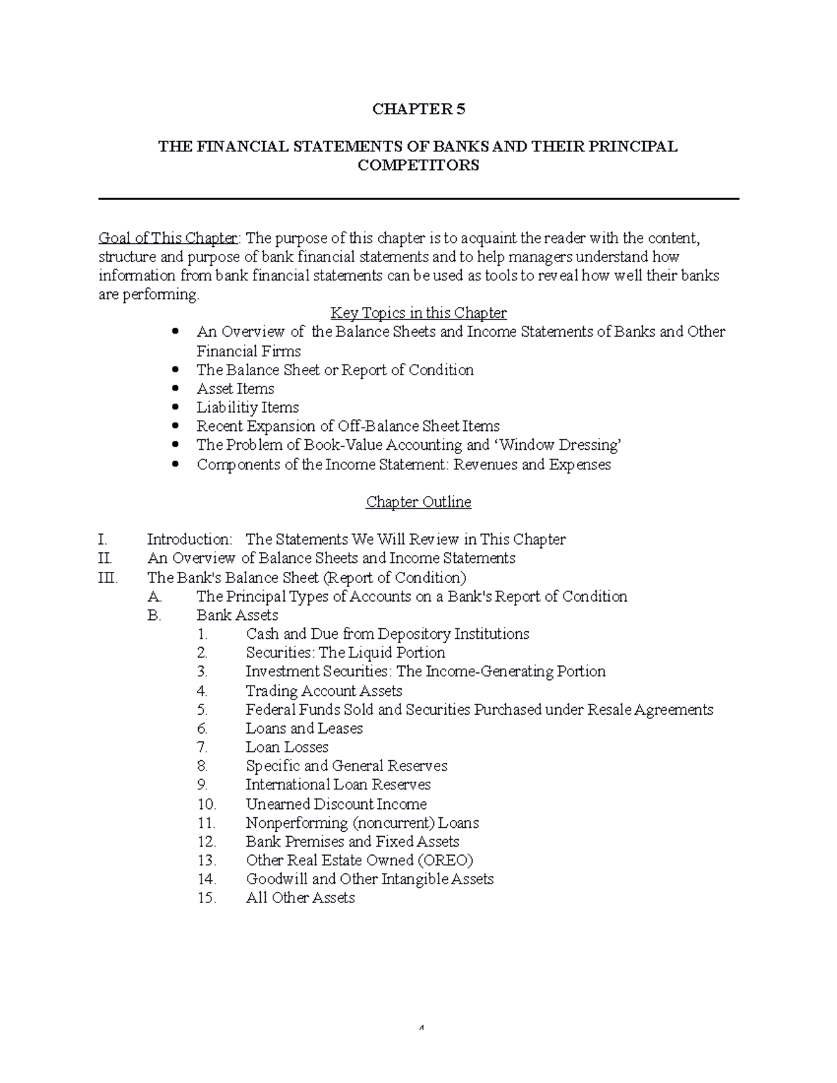 Chapter 05 - CHAPTER 5 THE FINANCIAL STATEMENTS OF BANKS AND THEIR ...