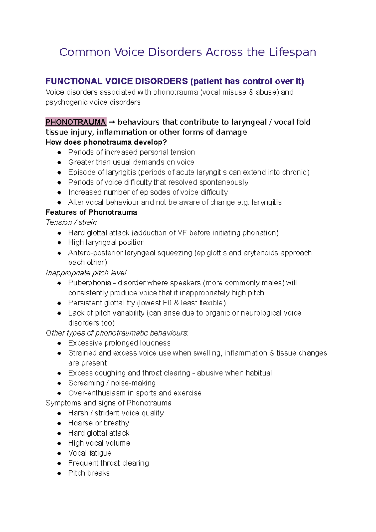 W2 L1+2 Common Voice Disorders - Common Voice Disorders Across the ...