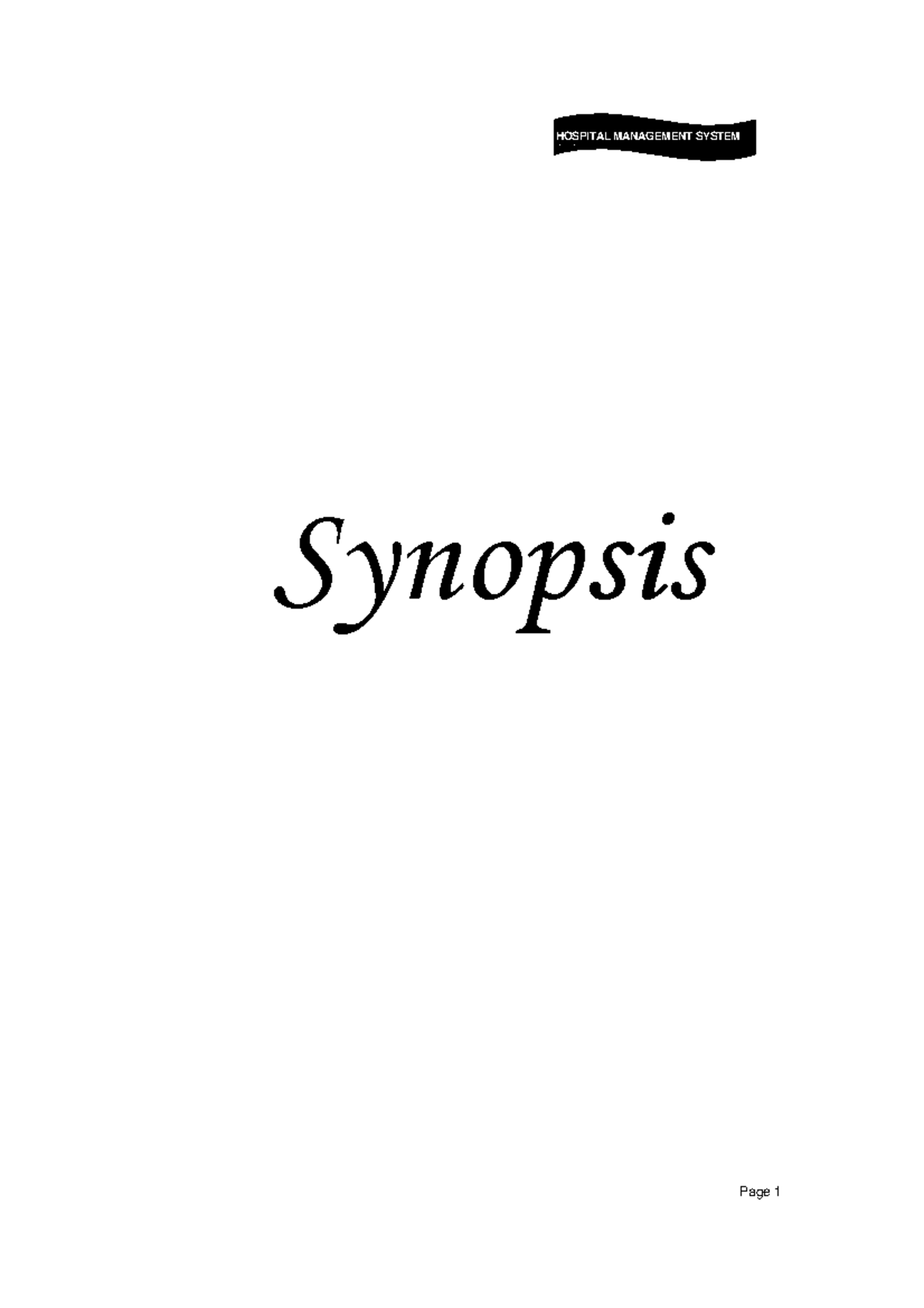 92244773 24070840 Hospital Management System Synopsis and Project ...