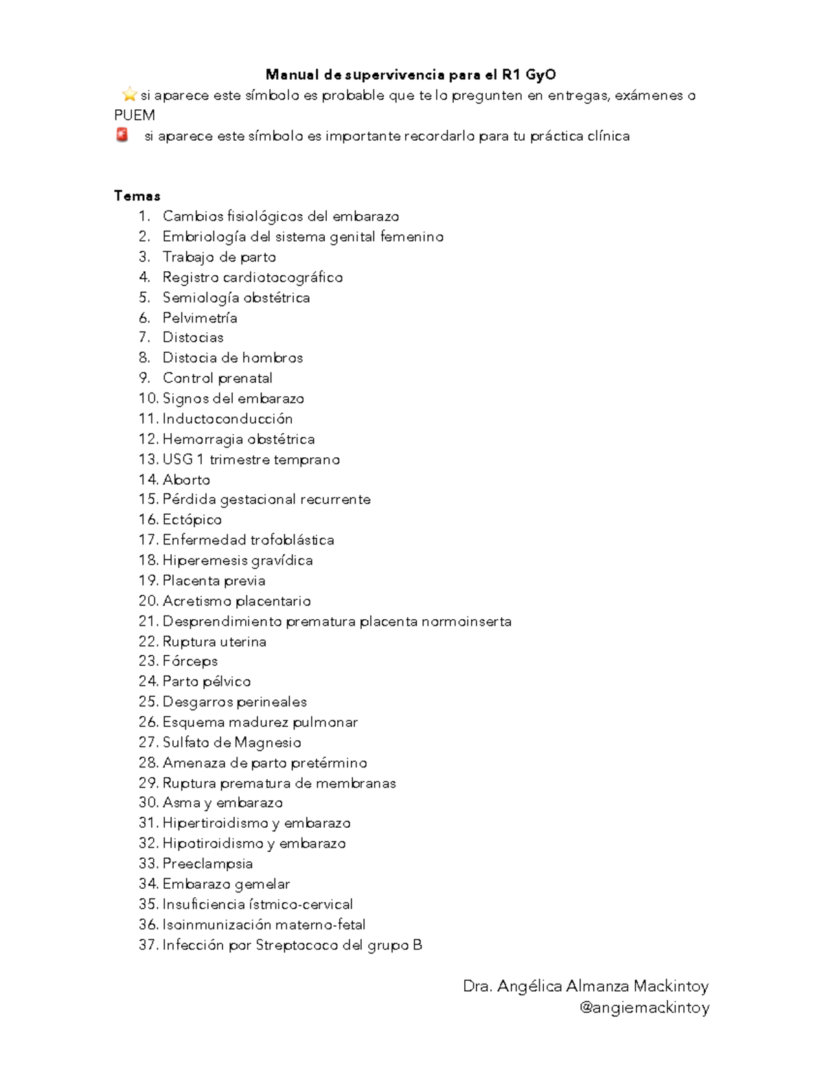 Manual de supervivencia - Dra. Angélica Almanza Mackintoy Manual de ...