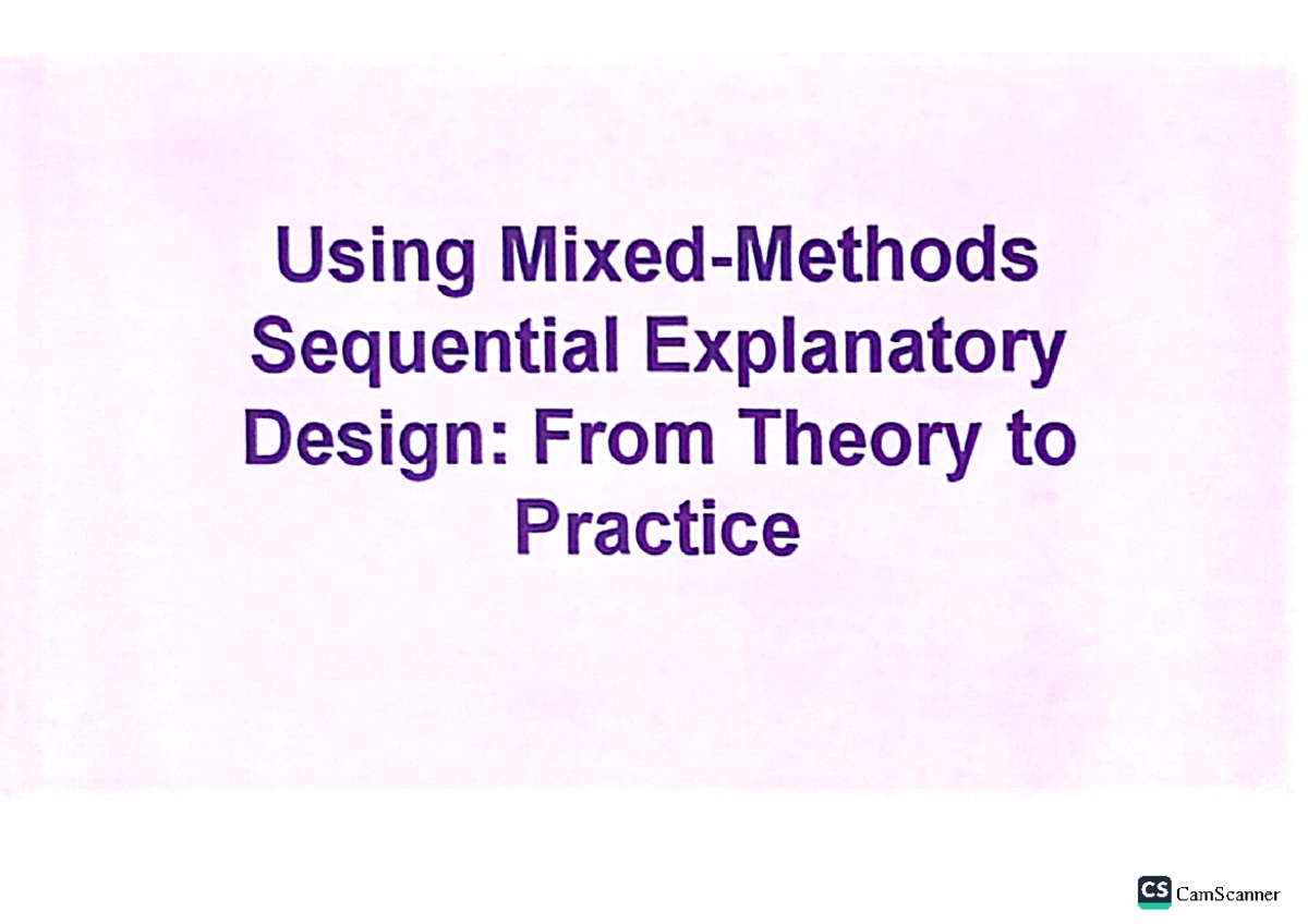 Sequential mixed methods BBC 10-03-2023 10 - Research Methodology - Studocu