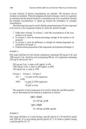 Essential Math and Calculations for Pharmacy Technicians-12 - DROLQ J ...